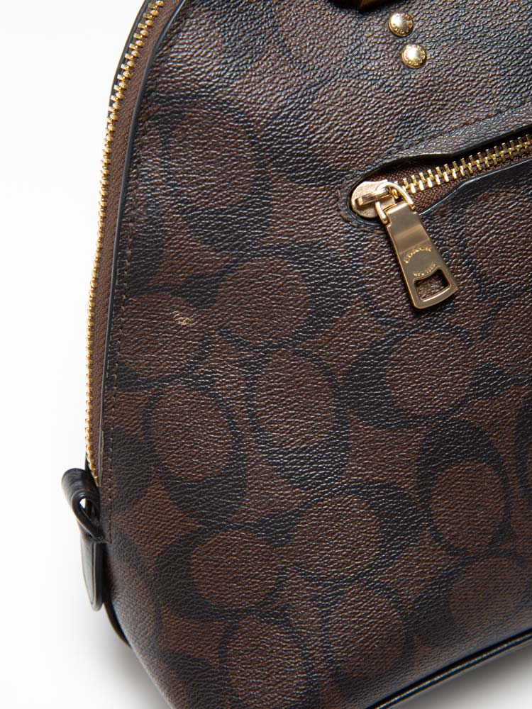 Coach 2558 Signature Katy Satchel Brown Black