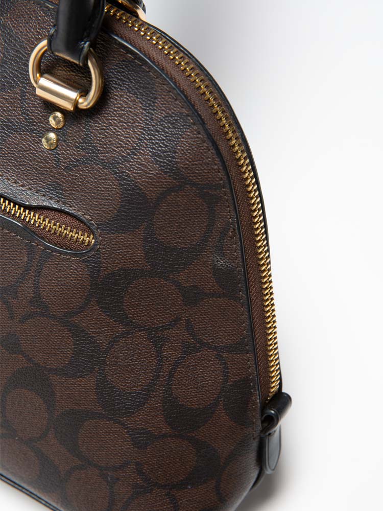 Coach 2558 Signature Katy Satchel Brown Black