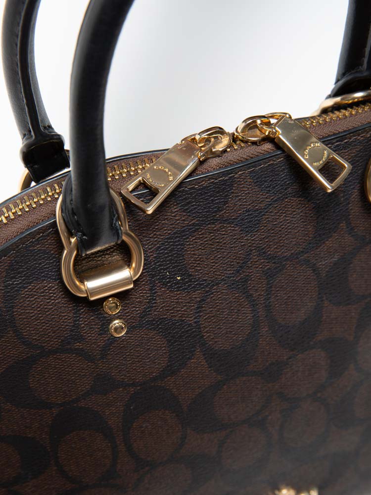 Coach 2558 Signature Katy Satchel Brown Black