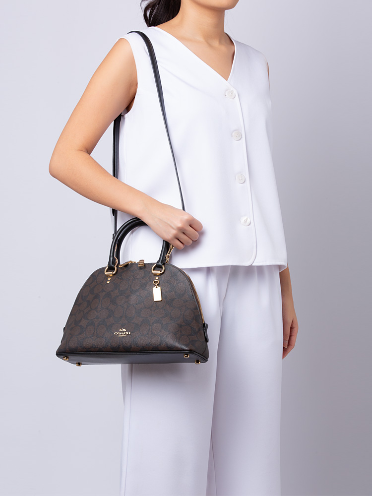 Coach 2558 Signature Katy Satchel Brown Black