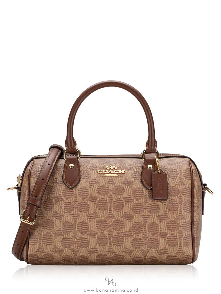Coach CV961 Signature Rowan Satchel Tan Brown