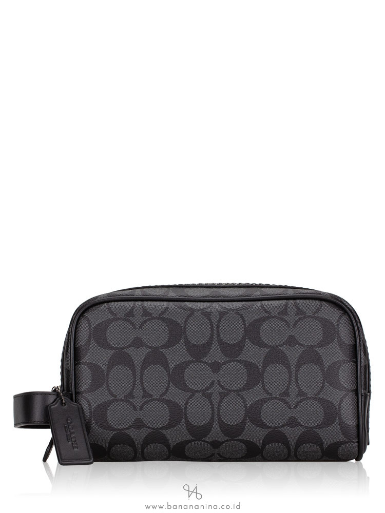Coach Men 2515 Signature Small Travel Kit Charcoal Black