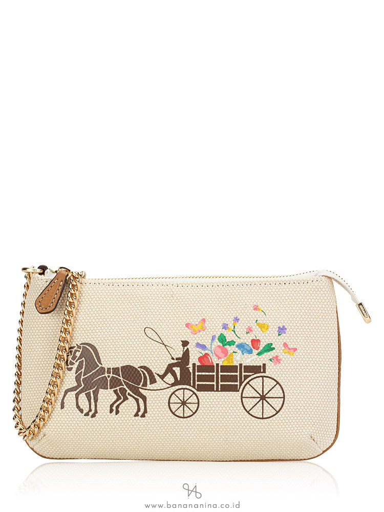 Coach C8725 Dreamy Veggie Horse And Carriage Large Wristlet 19 Natural ...