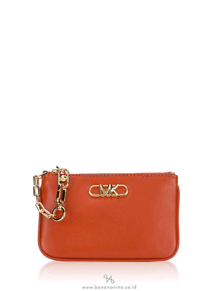 Michael Kors Parker Leather Small Key Card Holder Deep Orange