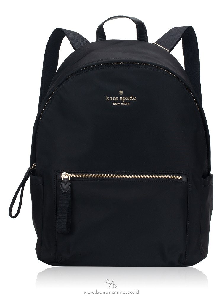 Kate Spade Chelsea Nylon Large Backpack Black Gold