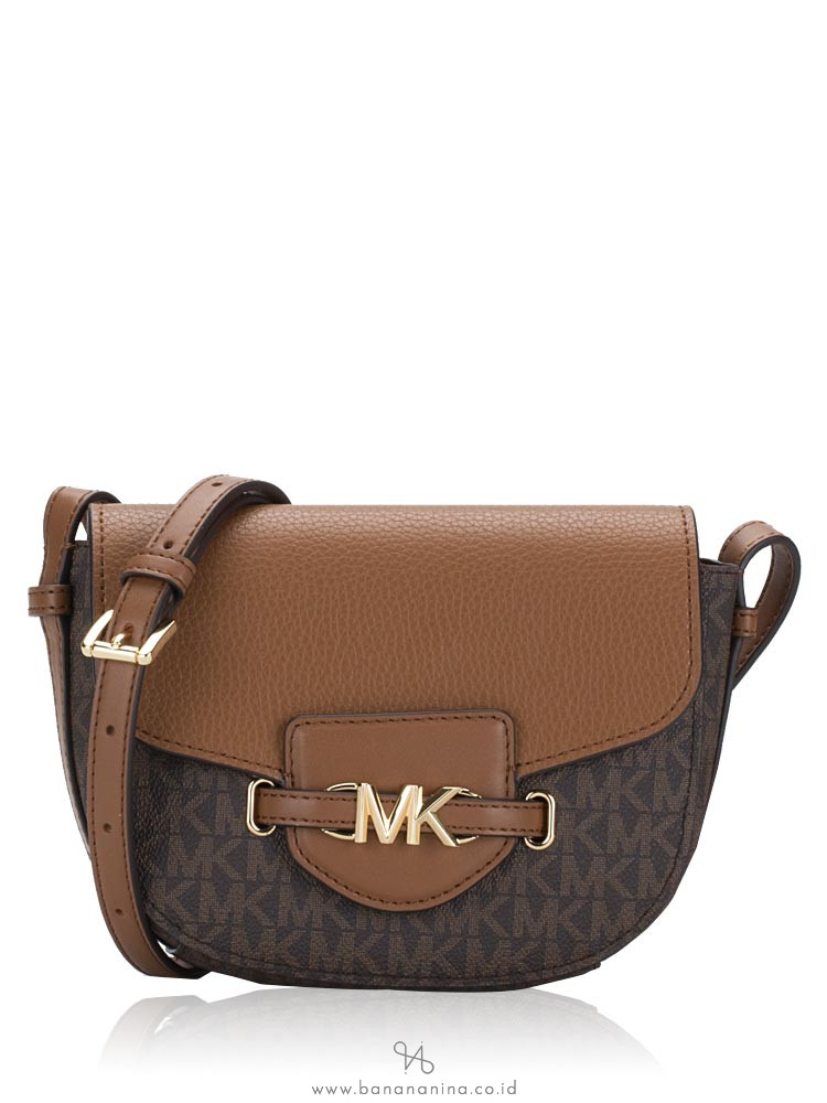 Michael Kors Signature Reed Small Saddle Crossbody Brown