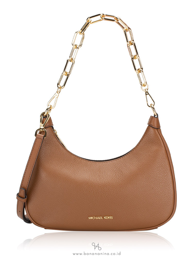 Michael Kors Cora Leather Large Zip Pouchette Luggage