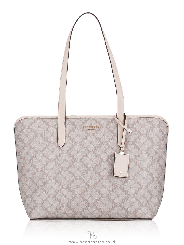 Kate Spade Signature Spade Flower Large Tote Dark Beige