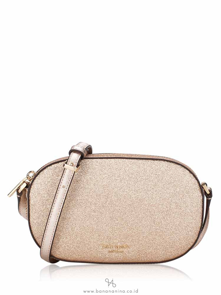 Kate Spade Glimmer Glitter Oval Camera Bag Gold