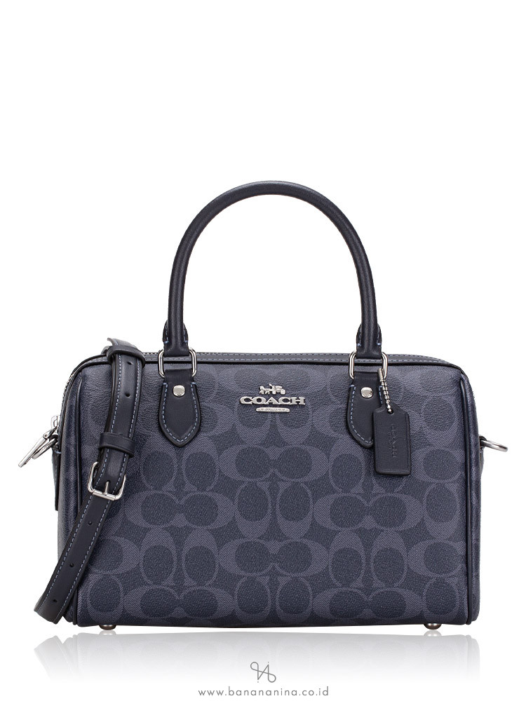 Coach CH280 Signature Rowan Satchel Denim Midnight Navy