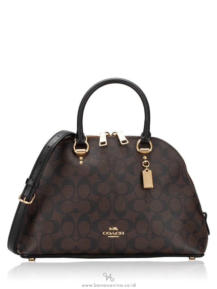 Coach 2558 Signature Katy Satchel Brown Black