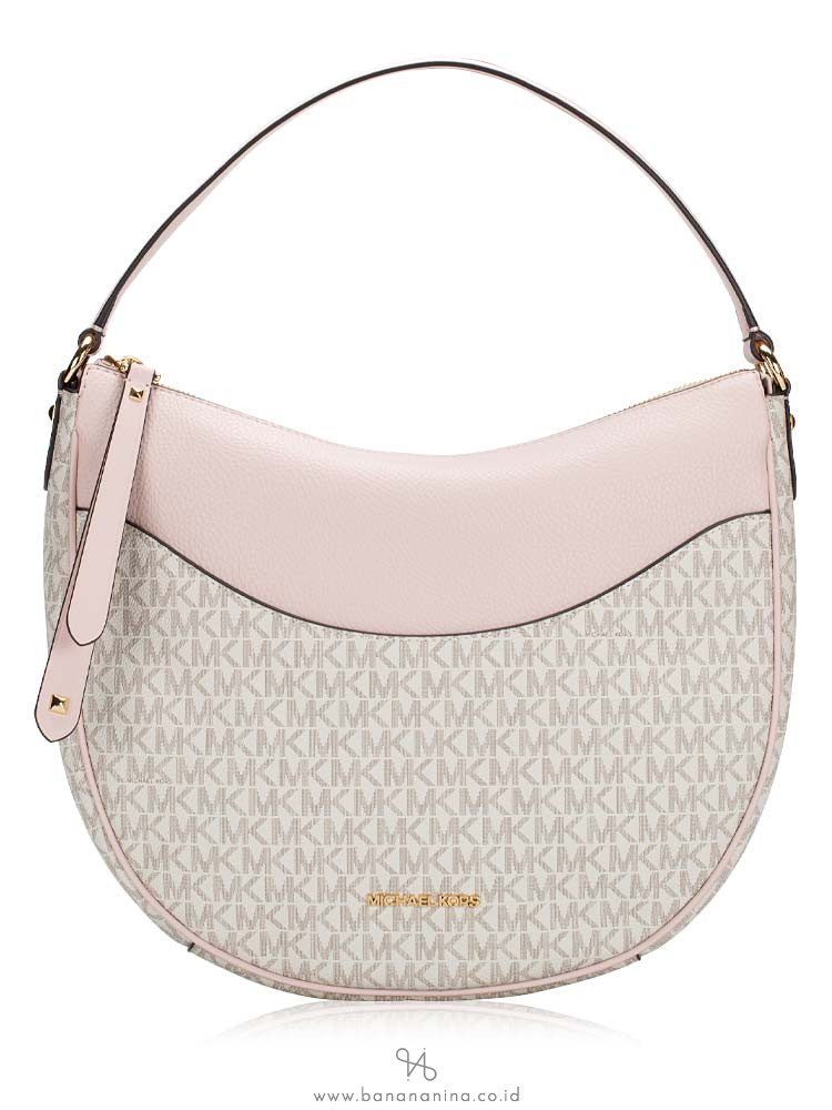 Michael Kors Signature Dover Large Half Moon Shoulder Bag Powder Blush ...