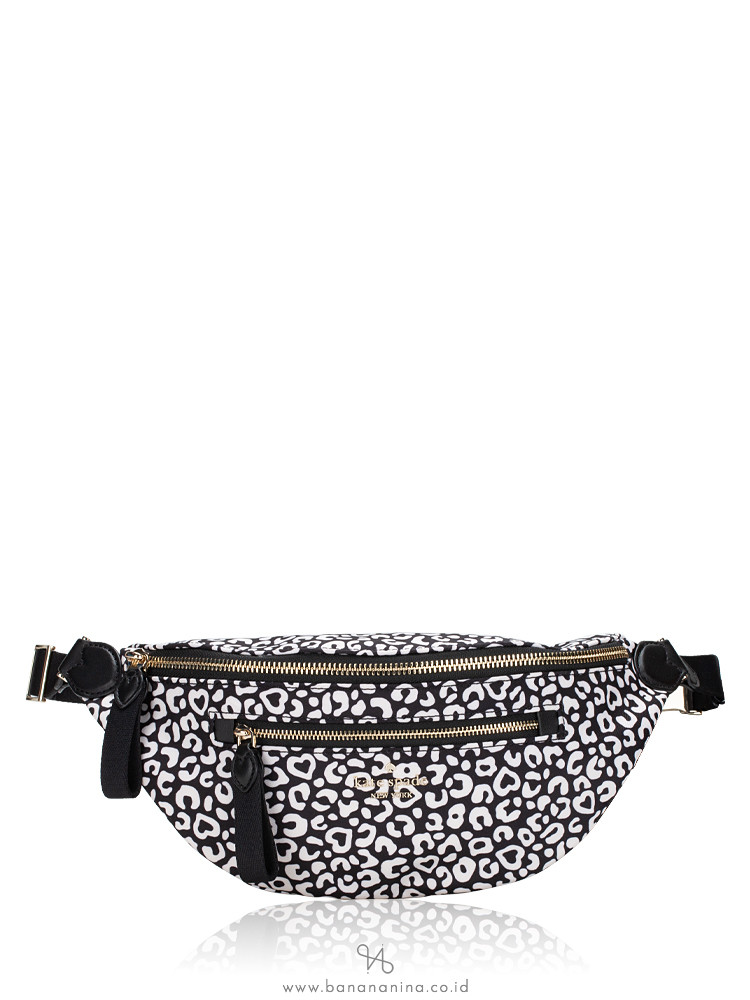 Kate Spade Chelsea Leopard Heart Belt Bag Black Multi