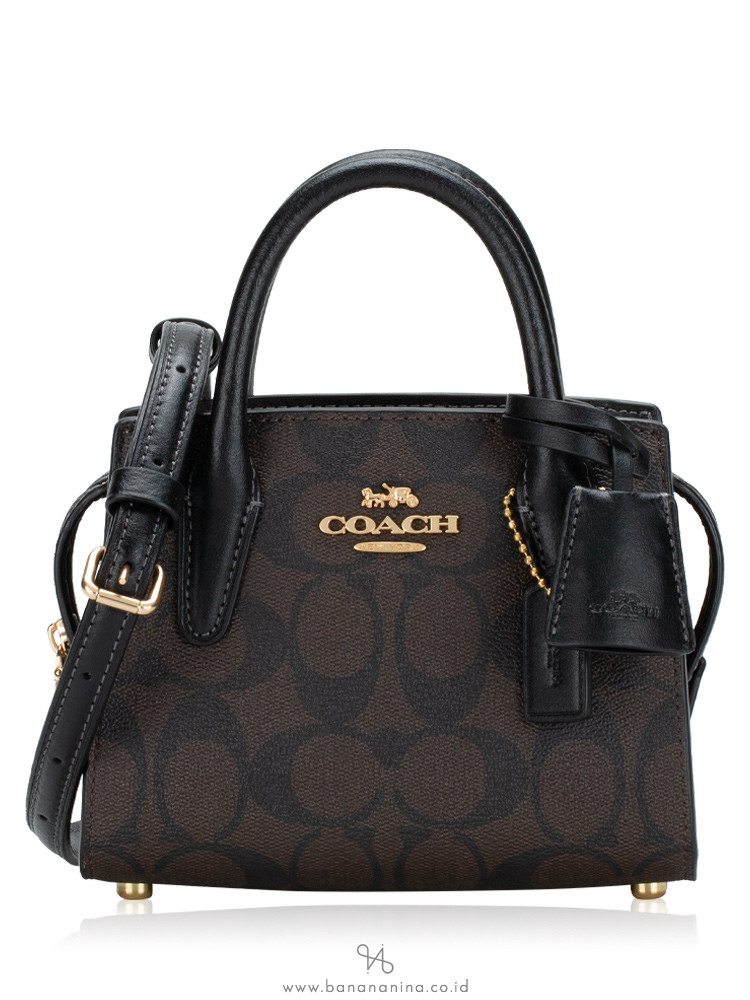 Coach CO975 Signature Andrea Mini Carryall Brown Black