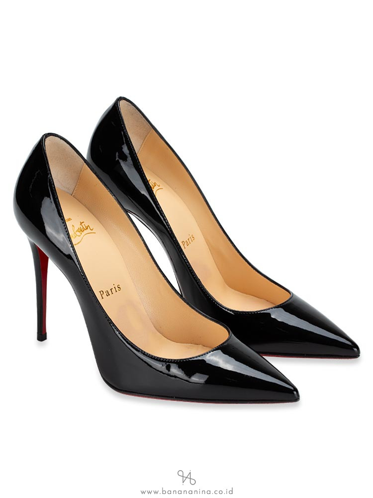 Christian Louboutin Patent So Kate 100 Pumps Black Sz 36