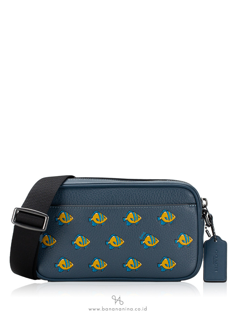 Coach CT870 Jayden Fish Print Crossbody Denim Multi