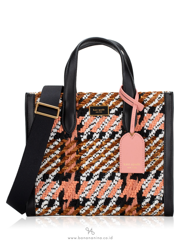 Kate Spade Manhattan Plaid Chunky Small Tote Dancer Pink