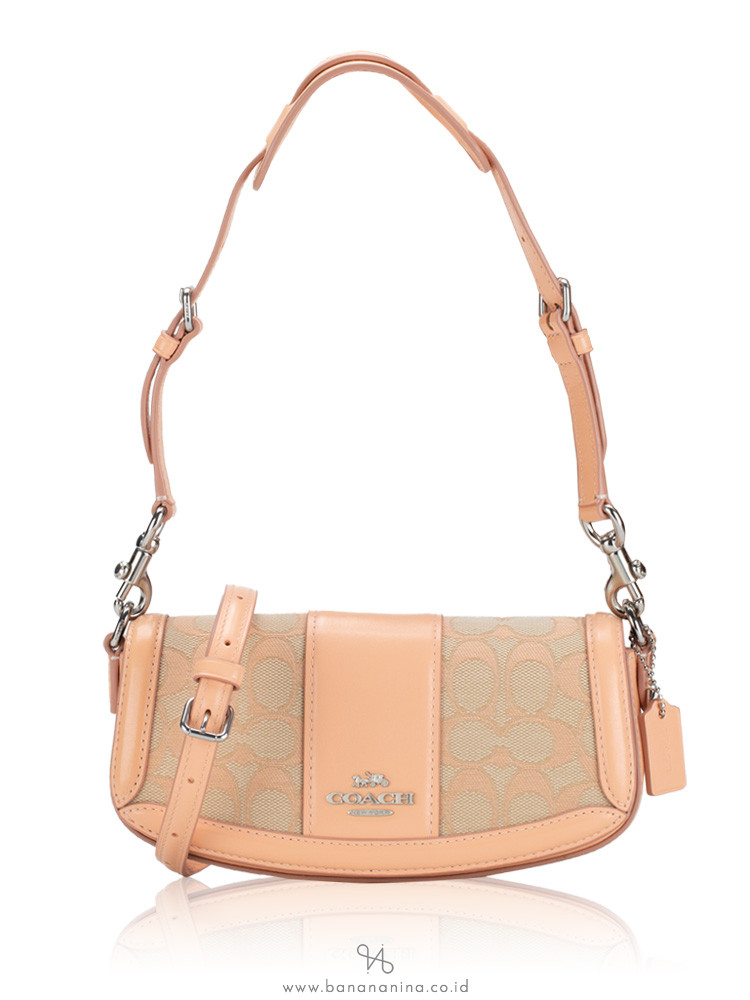 Coach CT759 Signature Jacquard Andrea Small Shoulder Bag Faded Blush