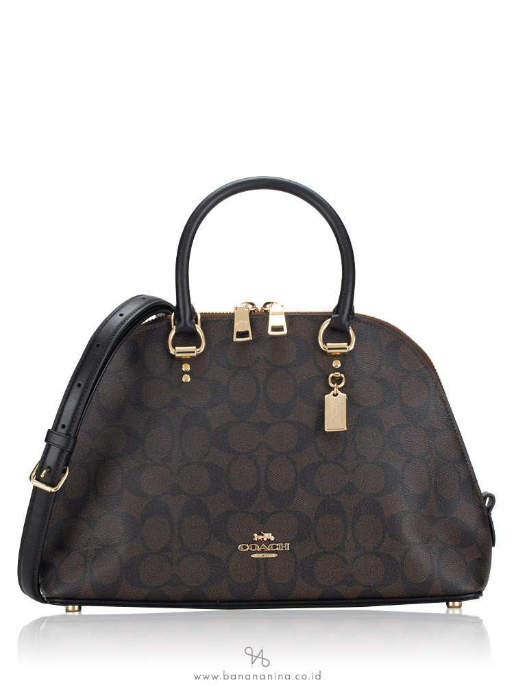 Coach 2558 Signature Katy Satchel Brown Black