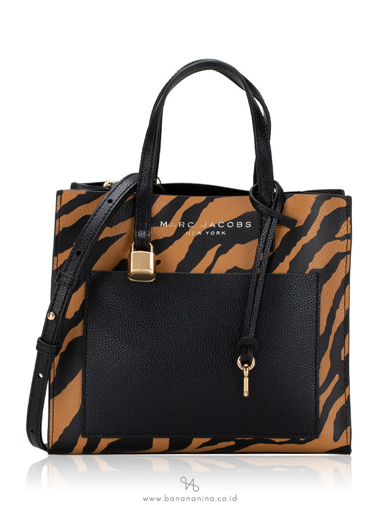 Marc Jacobs H006L01RE21 Mini Grind Tiger Print Tote Black Multi