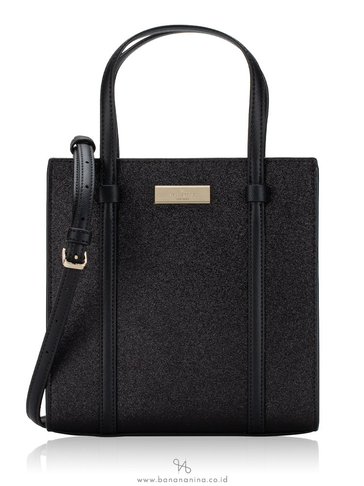 Kate Spade Kenzie Glitter Small Tote Black