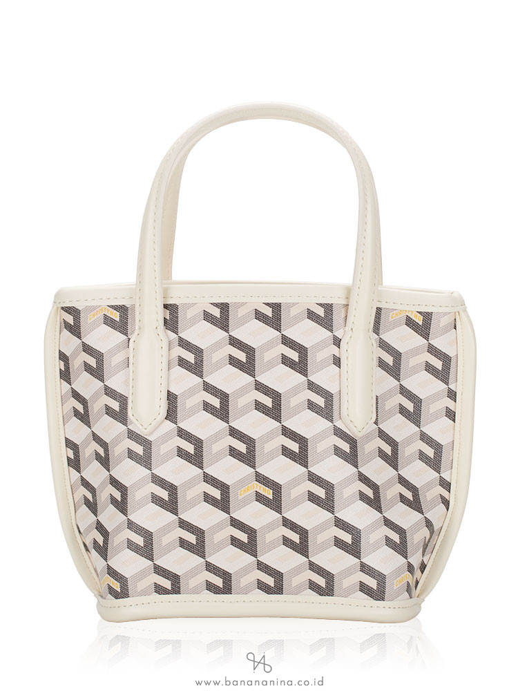 Christy Ng Monogram Russo Micro Tote White