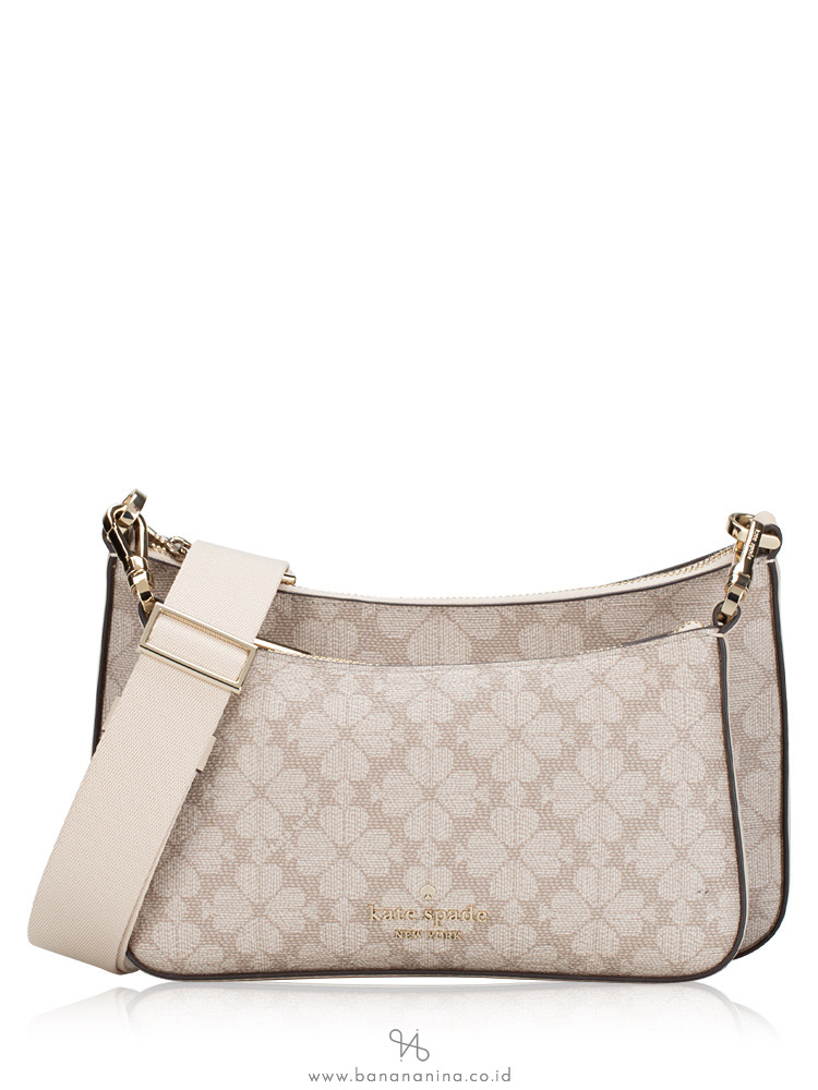 Kate Spade Signature Spade Flower Duet Small Crossbody Dark Beige