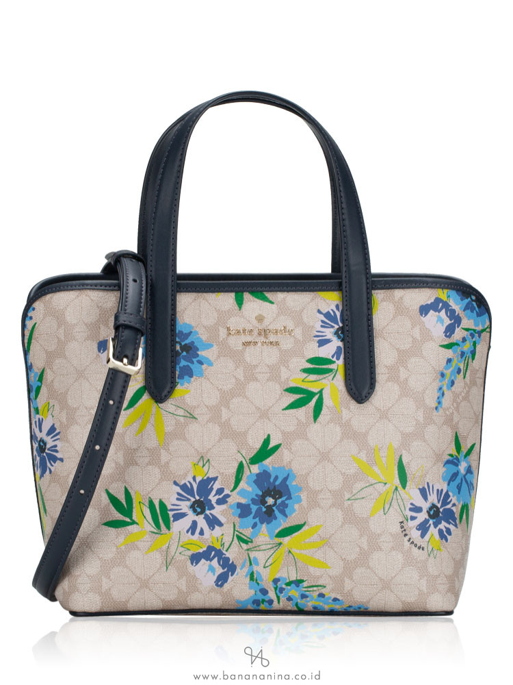 Kate Spade Flower Spade Floral Small Tote Blazer Blue