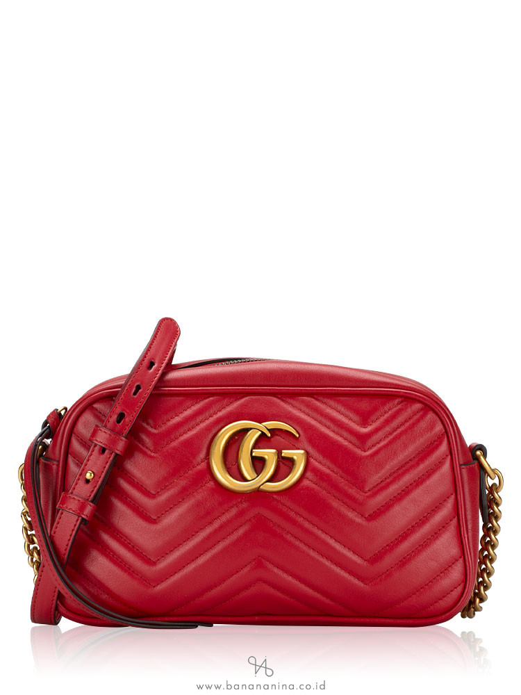 Gucci GG Marmont Matelasse Small Camera Bag Red