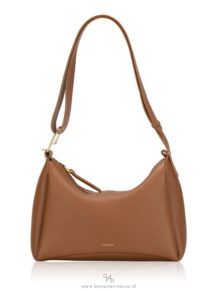 Polene Textured Calfskin Umi Crossbody Camel
