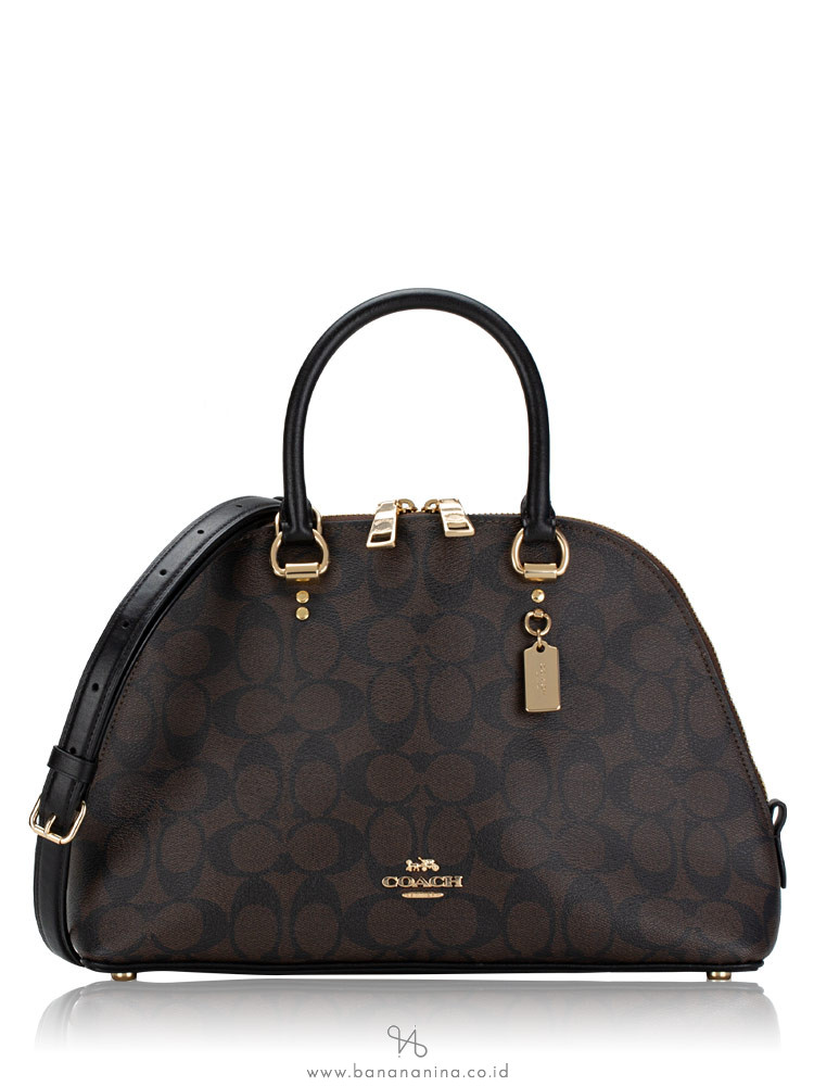 Coach 2558 Signature Katy Satchel Brown Black