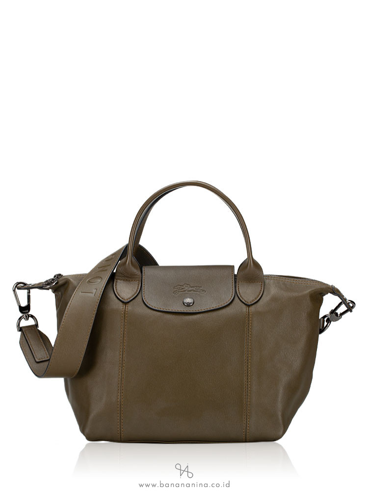 Longchamp Le Pliage Cuir Small SH Khaki